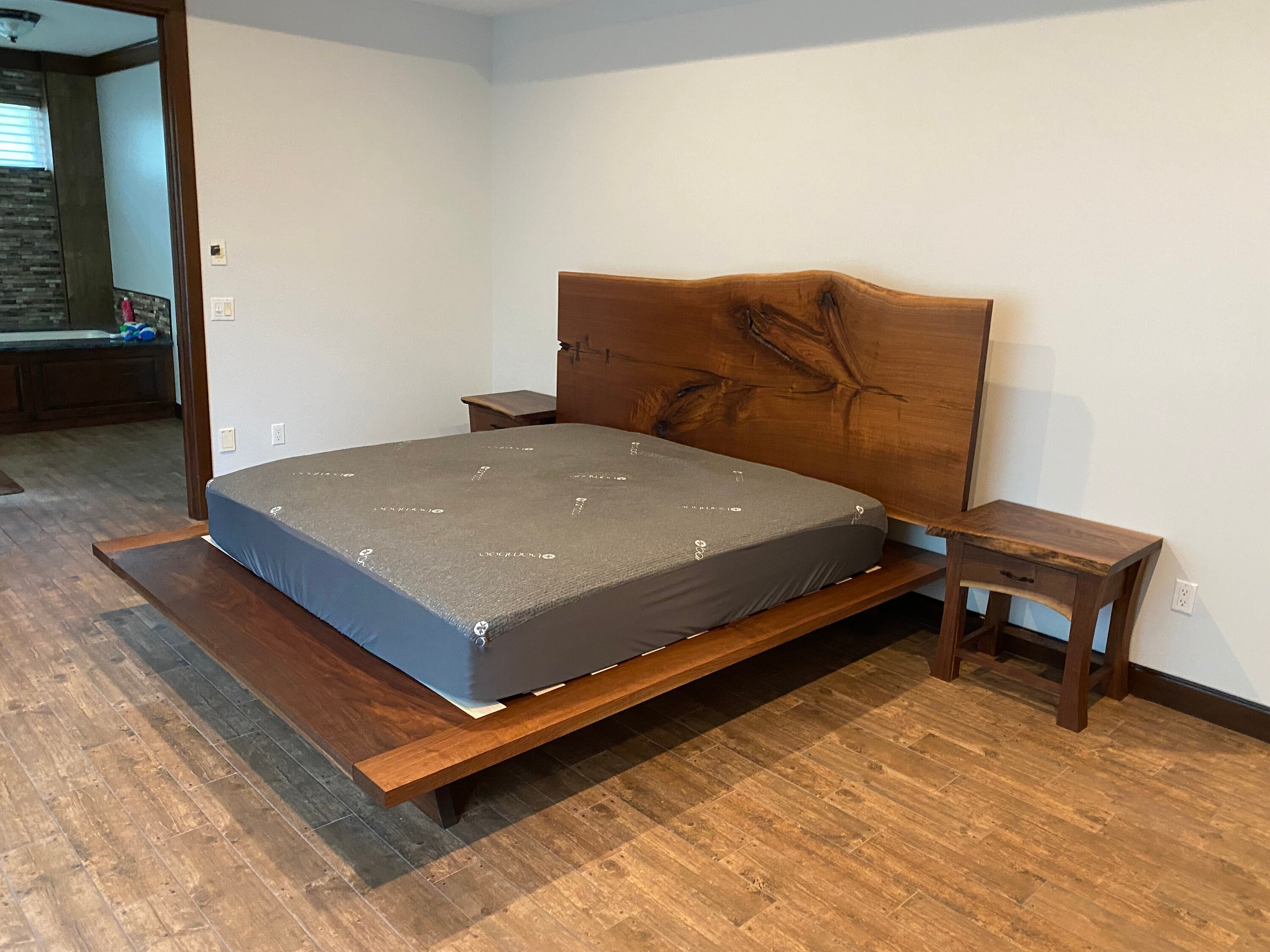 Live Edge Platform Bed, Walnut - Etsy