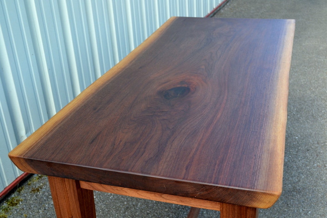Handmade Live Edge Entryway Table Bar Table - Walnut Wood Countertop ...
