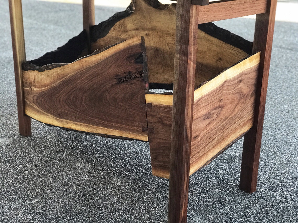 Live Edge Standing Desk Bar Table for Living Room Decor - Handmade ...