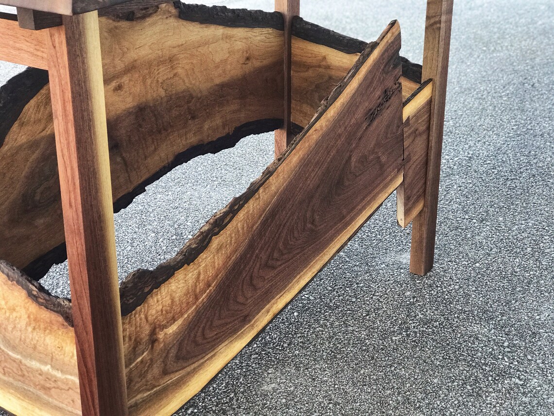 Live Edge Standing Desk Bar Table for Living Room Decor - Handmade ...