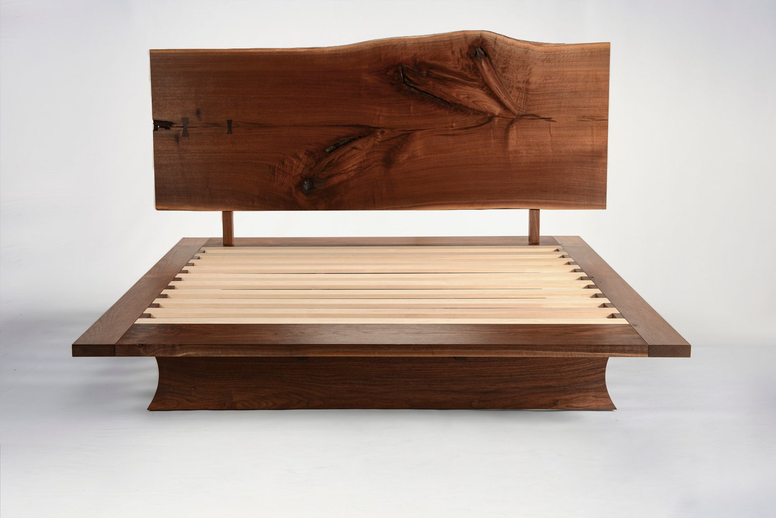 Live Edge Platform Bed, Walnut - Etsy