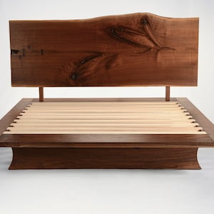 Live Edge Platform Bed, Walnut - Etsy