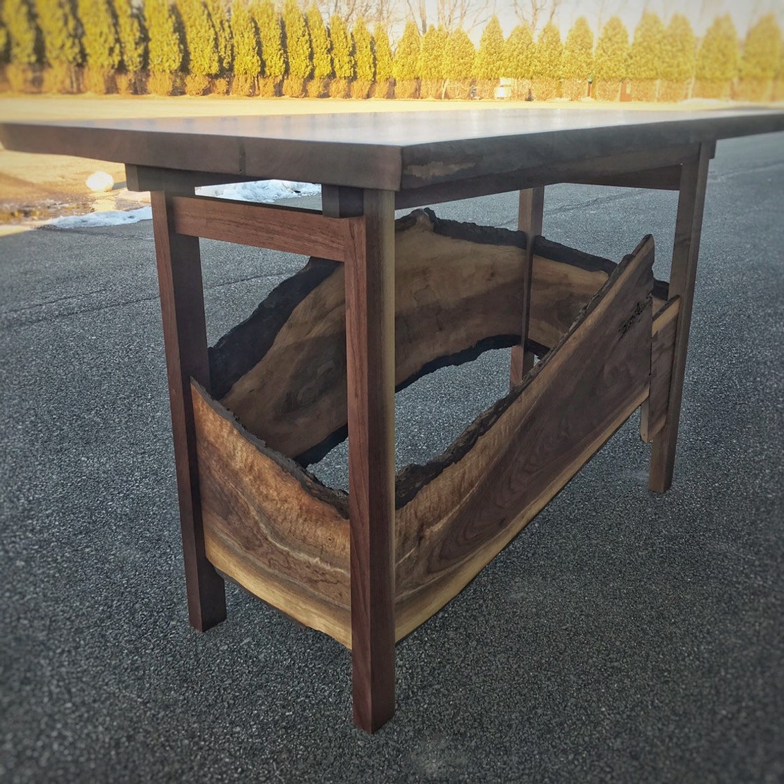 Live Edge Standing Desk Bar Table for Living Room Decor - Handmade ...