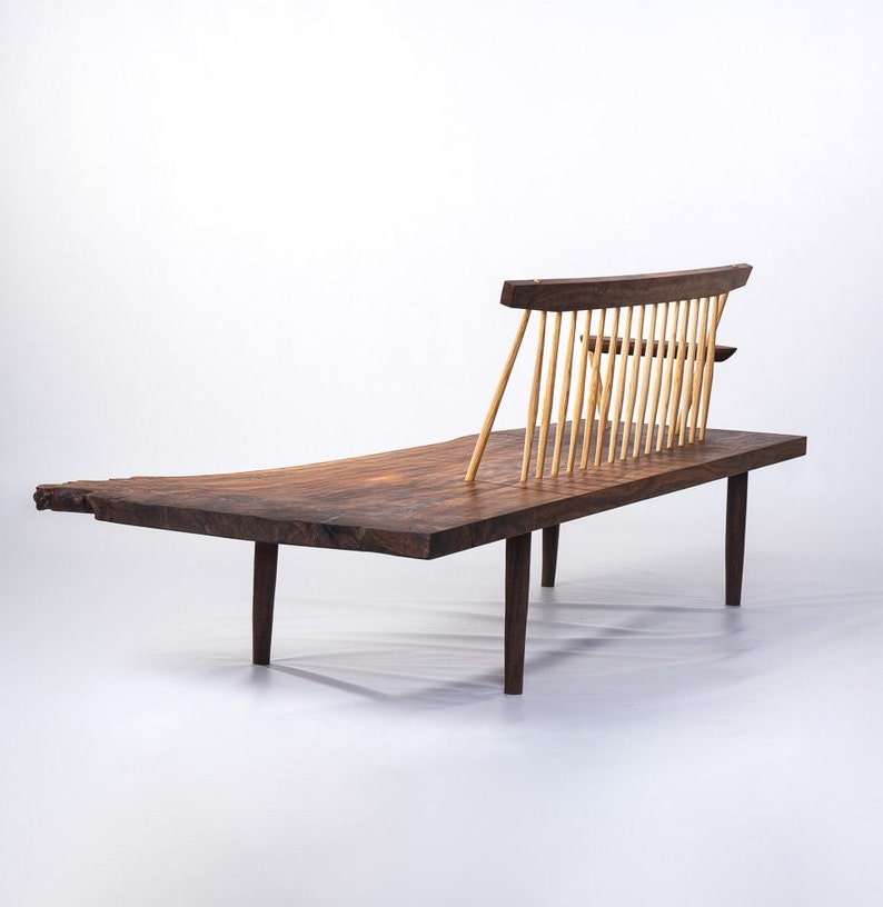 Live Edge Bench, Spindle Chair, Windsor and Nakashima Style - Etsy