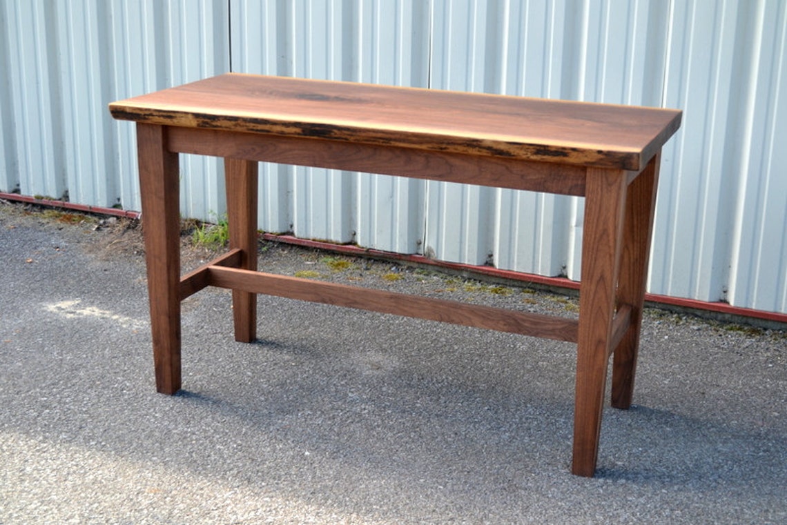 Handmade Live Edge Entryway Table Bar Table - Walnut Wood Countertop ...