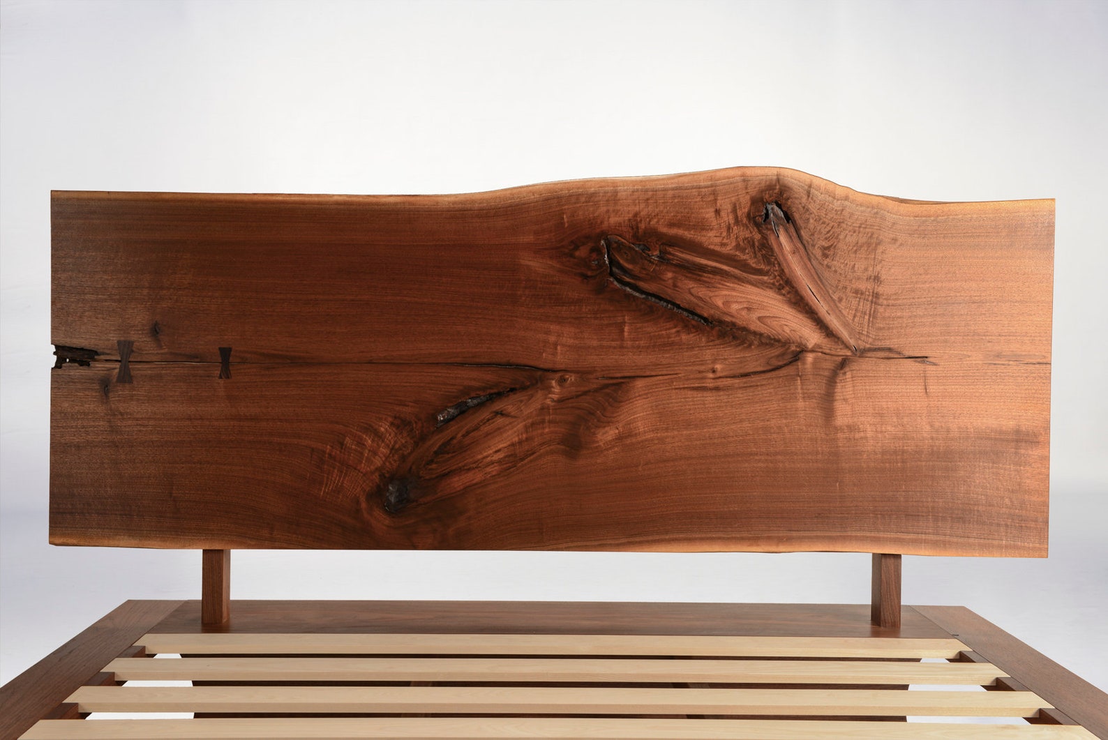 Live Edge Walnut Platform Bed for Room Decor - Mid Century Modern ...