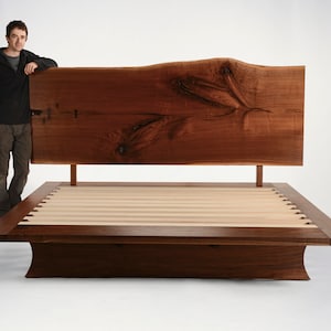 Live Edge Platform Bed, Walnut - Etsy