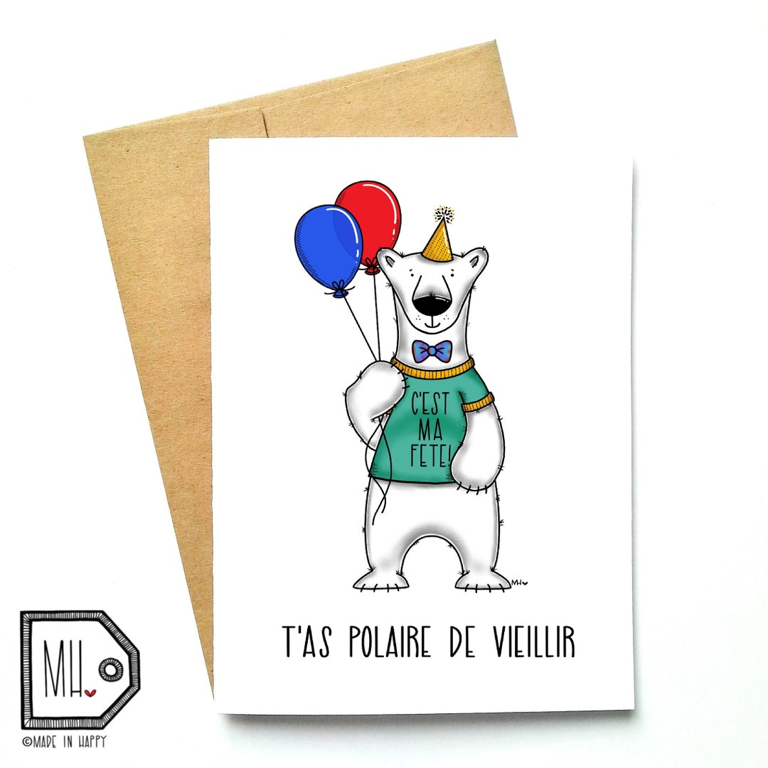 French Card - Birthday Card - Funny Birthday Card - Happy Birthday Card ...