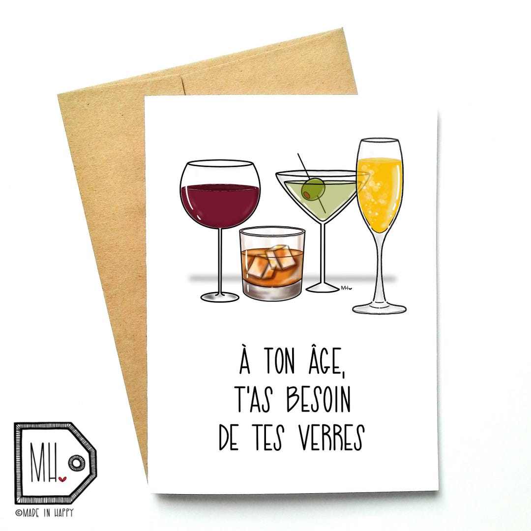 French Card - Birthday Card - Funny Birthday Card - Happy Birthday Card ...