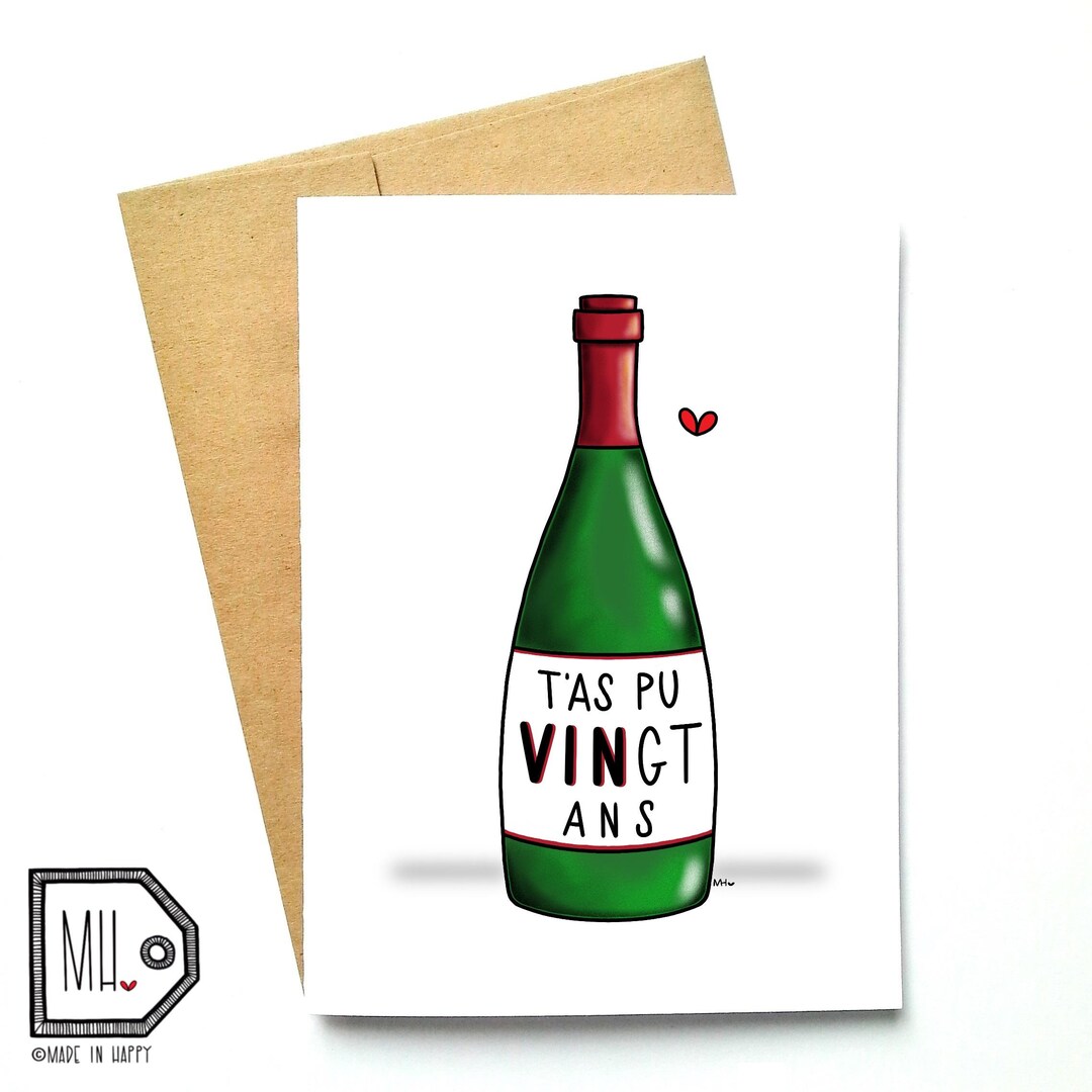 French Card - Birthday Card - Funny Birthday Card - Happy Birthday Card ...