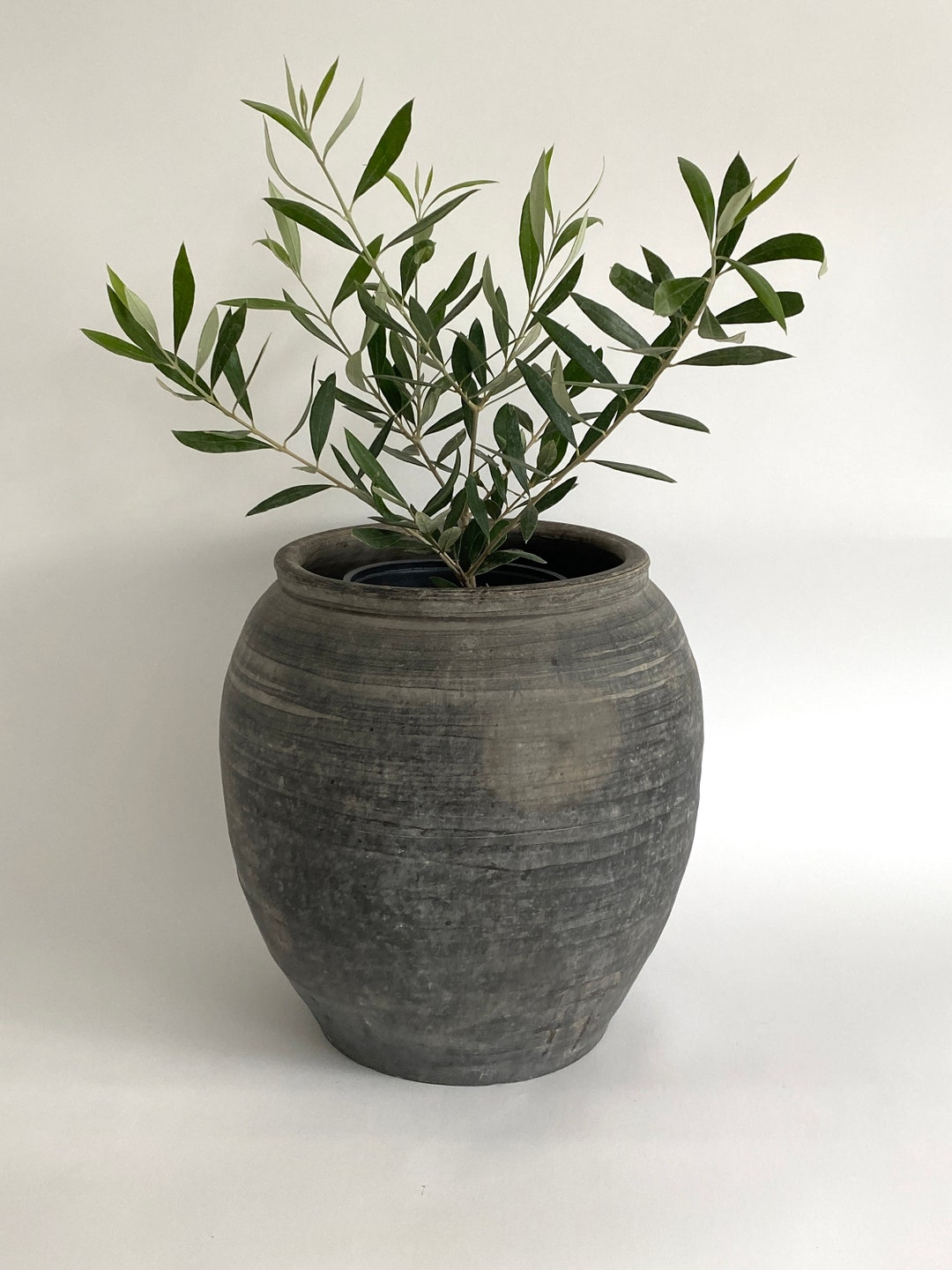 Rustic Black Gray Pottery Jug Vessel - Etsy