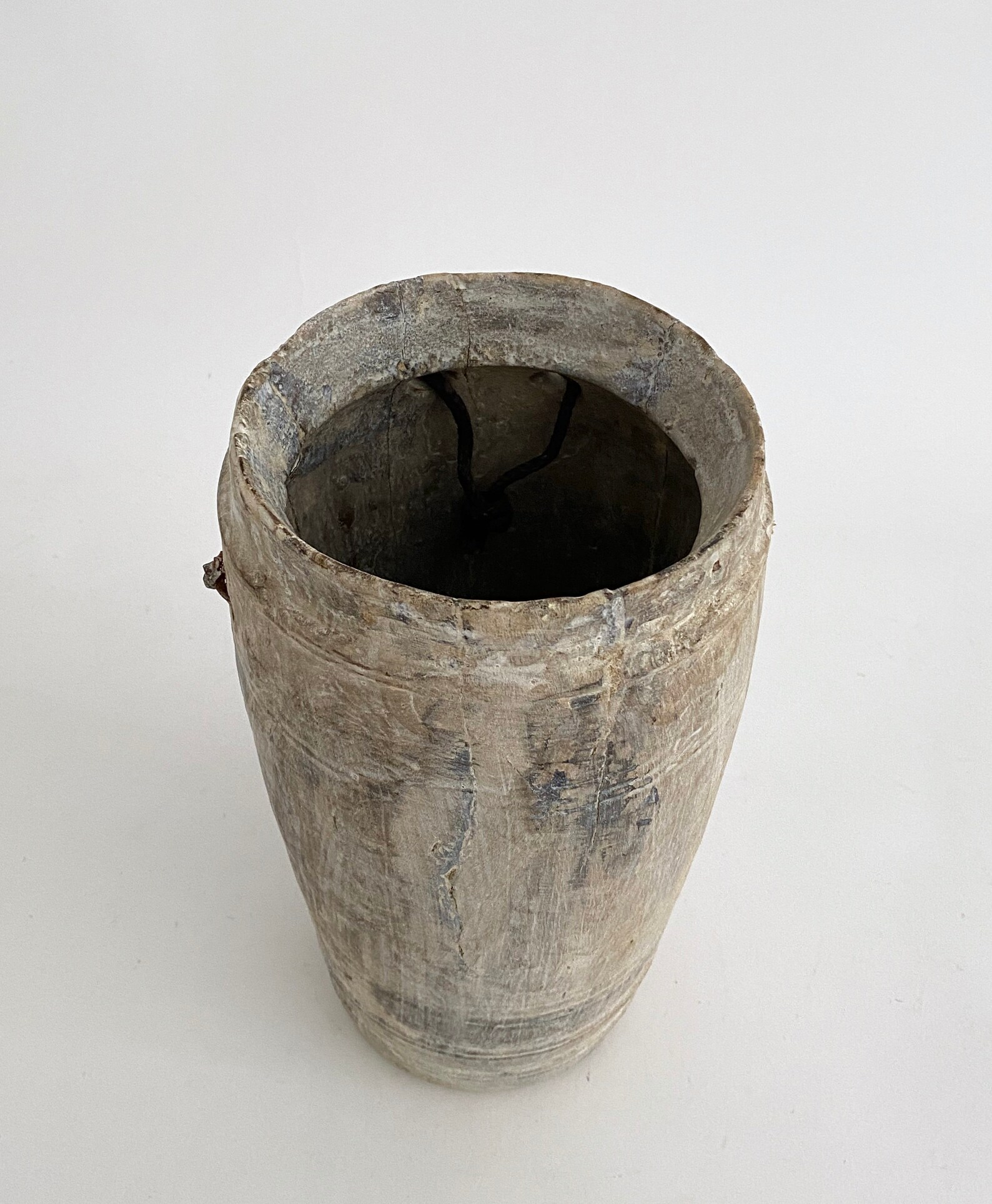 Rustic Wood Carved Vessel Vase - Etsy