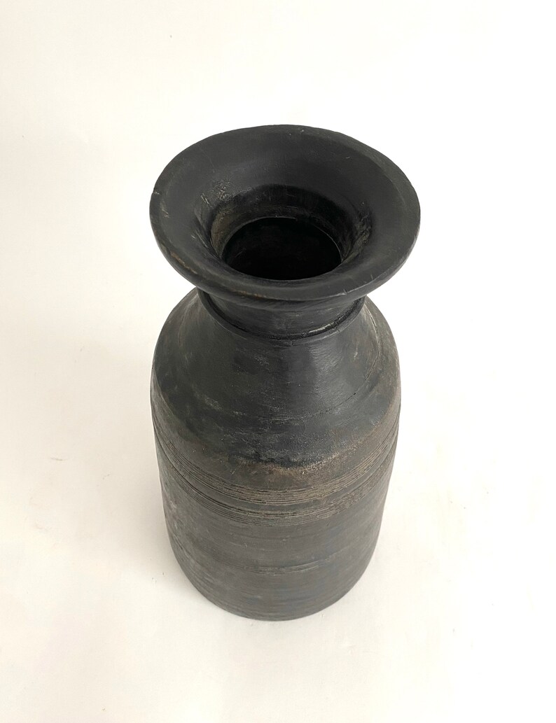 Rustic Wood Carved Vessel Vase - Etsy