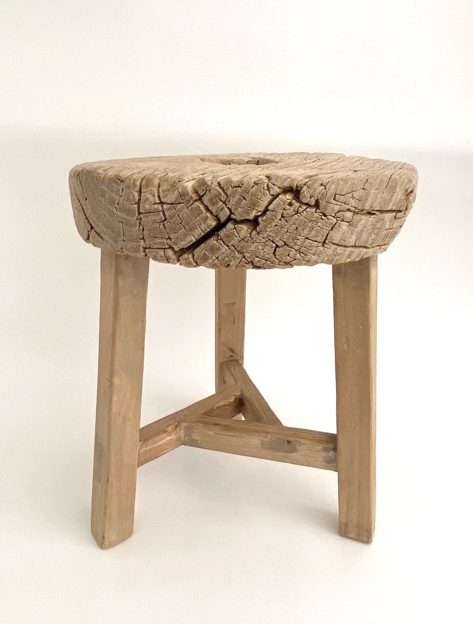 Rustic Antique Wood Wheel Side Table Recycled Modern Farmhouse - Etsy