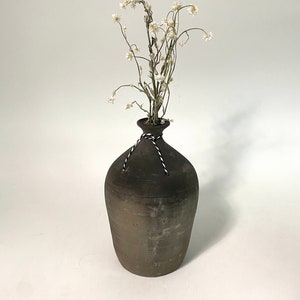 Rustic Gray Pottery Vase Hand-crafted - Etsy
