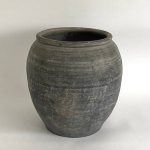Rustic Black Gray Pottery Jug Vessel - Etsy