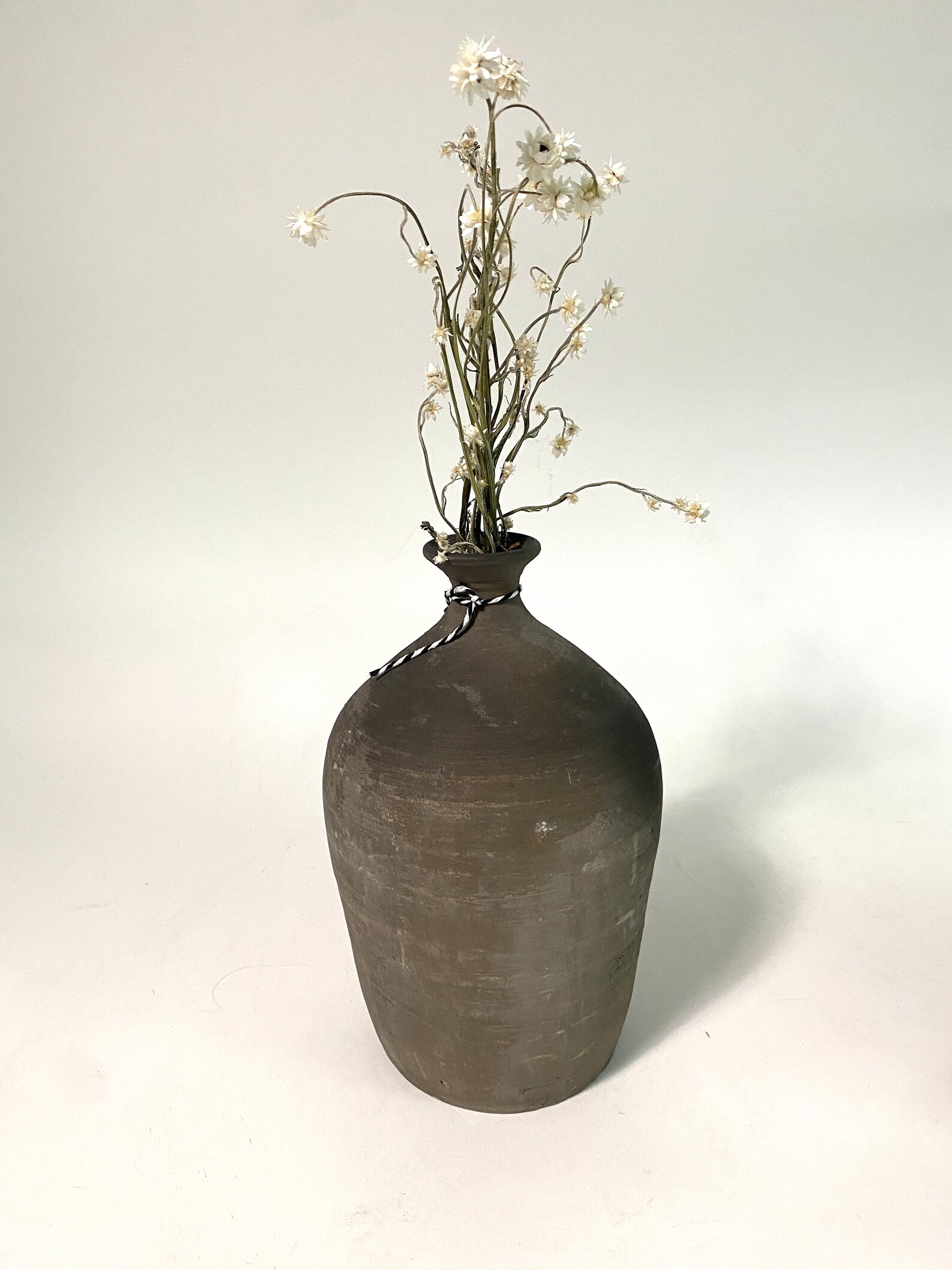 Rustic Gray Pottery Vase Hand-crafted - Etsy