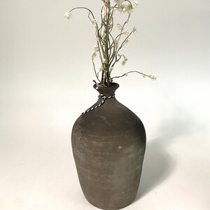 Rustic Gray Pottery Vase Hand-crafted - Etsy