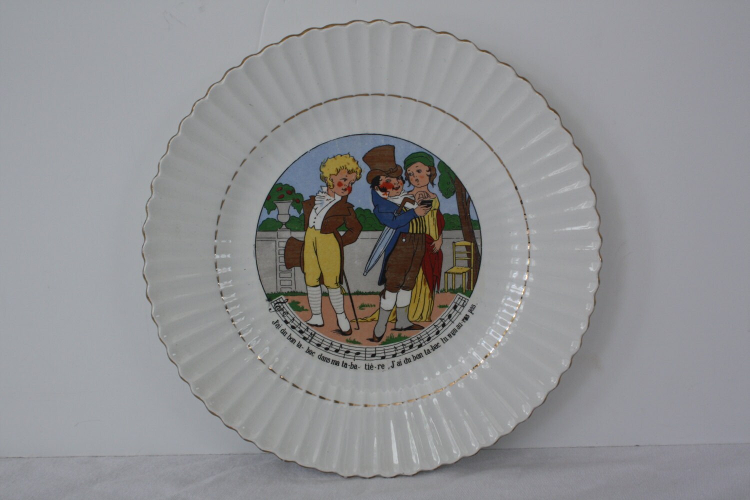 Vintage French Faience Nursery Rhyme Plates, Set of 3 - Etsy