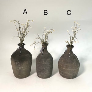 Rustic Gray Pottery Vase Hand-crafted - Etsy