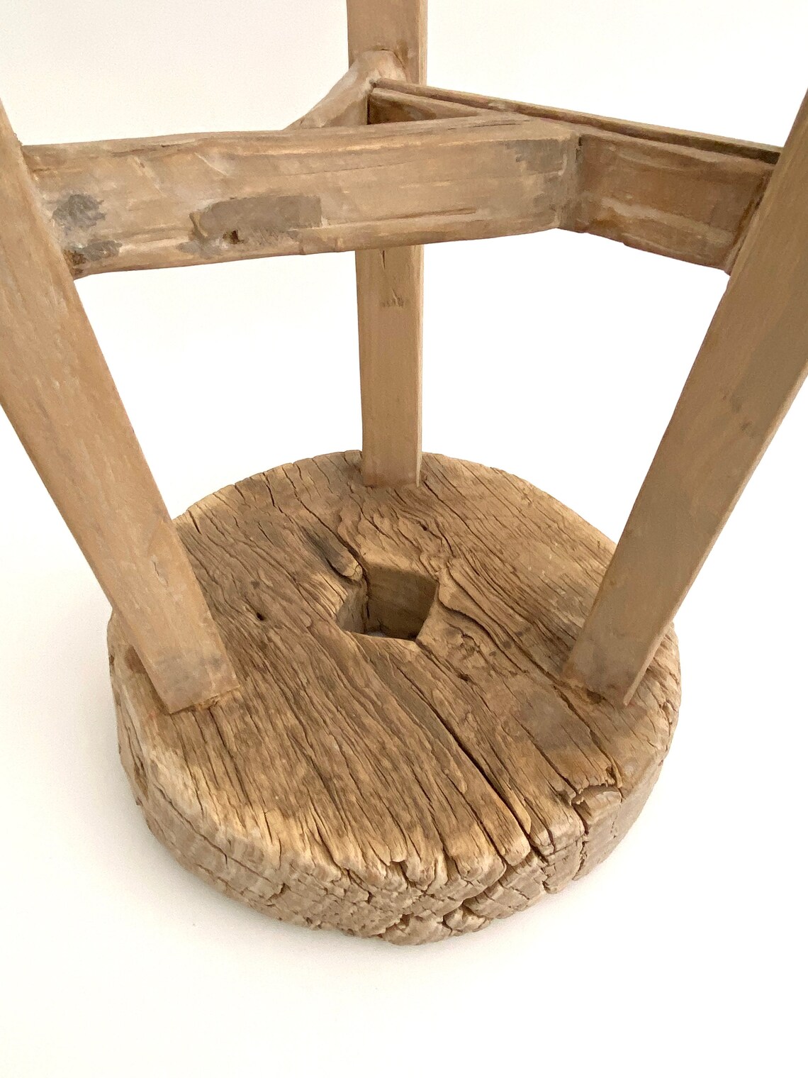 Rustic Antique Wood Wheel Side Table Recycled Modern Farmhouse - Etsy