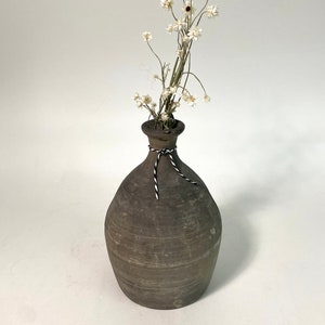 Rustic Gray Pottery Vase Hand-crafted - Etsy