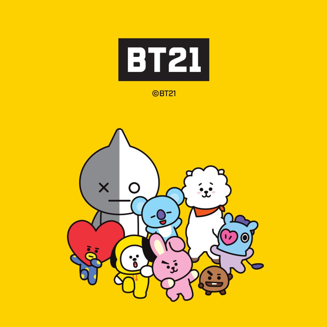 Bts Character BT21 Koya Chimmy RJ Shooky Mang Tata Cooky BT21 | Etsy