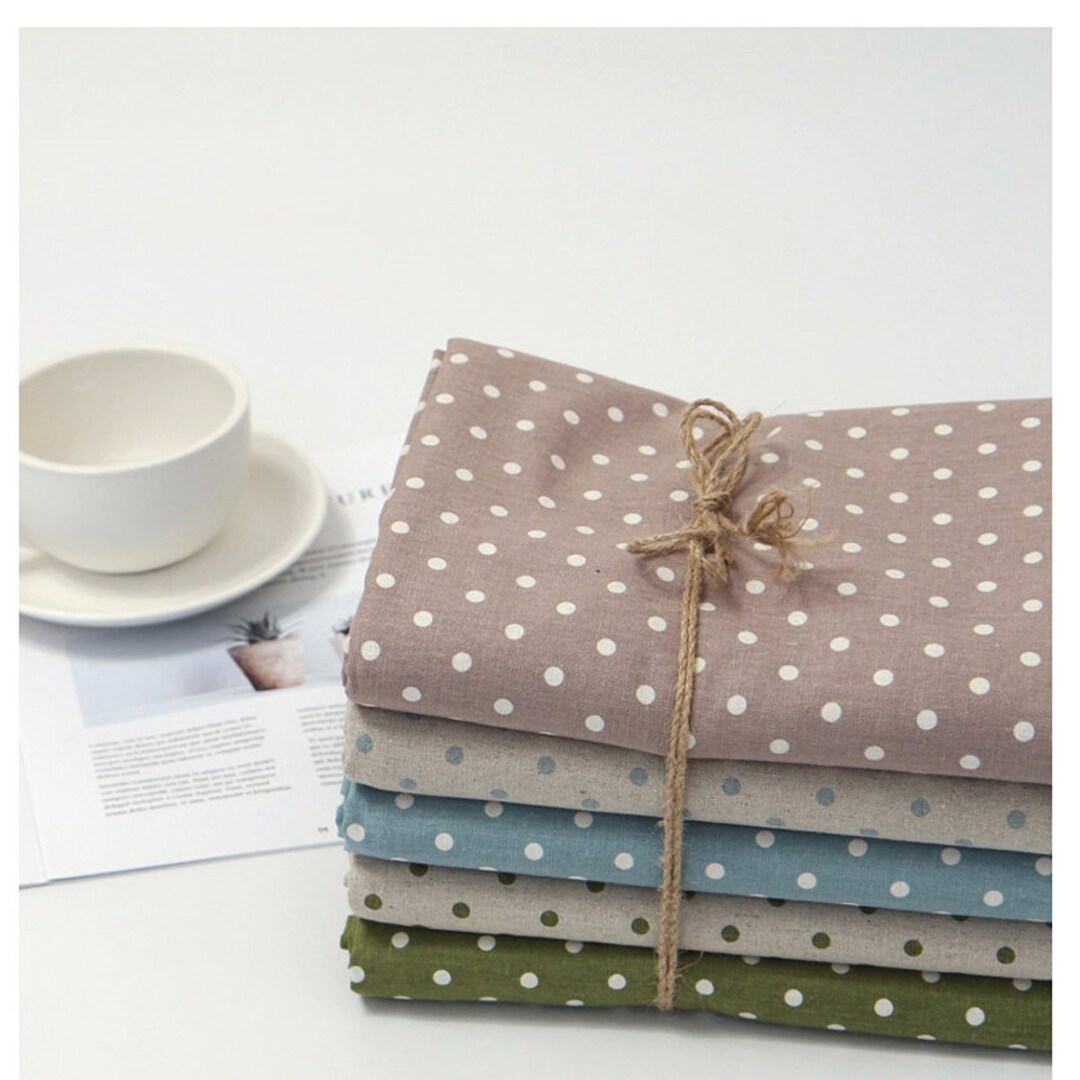 Polka Dot Linen Fabric by the Yard, 55" Wide - Etsy