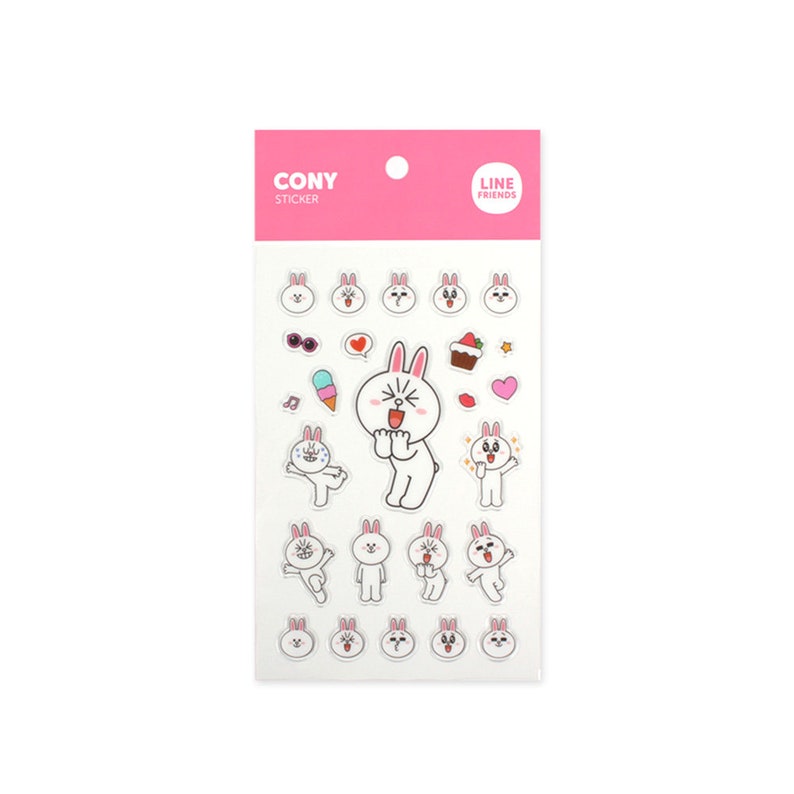 Line Friends Character Mini Clear Ln Stickers Official Goods - Etsy