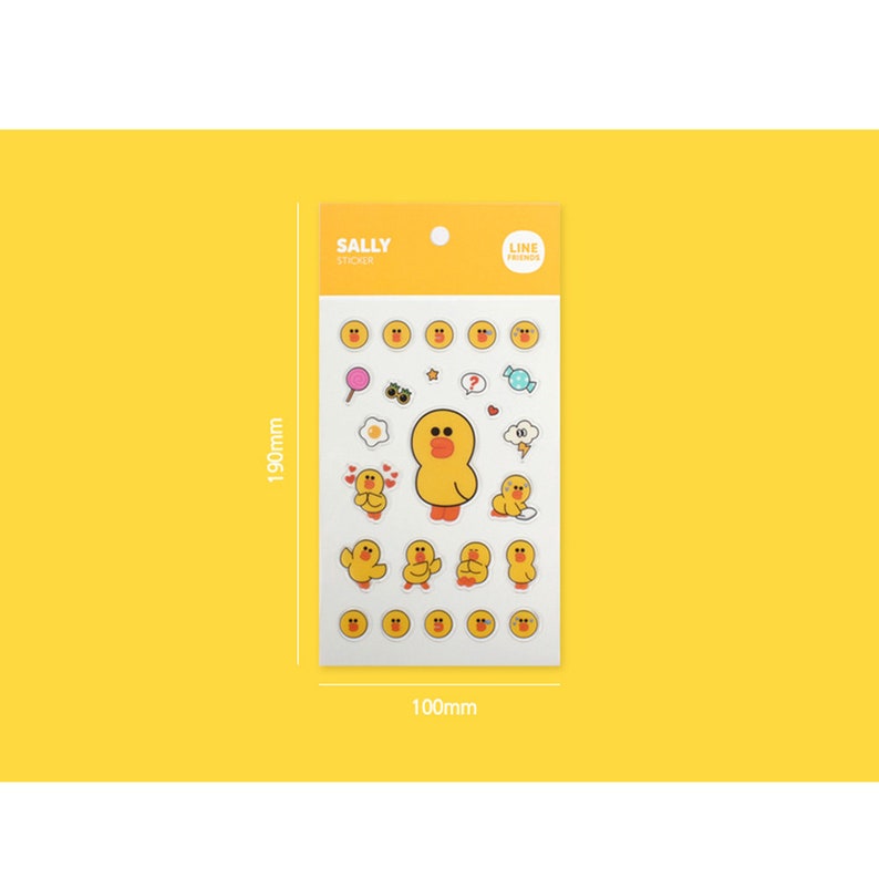 Line Friends Character Mini Clear Ln Stickers Official Goods | Etsy