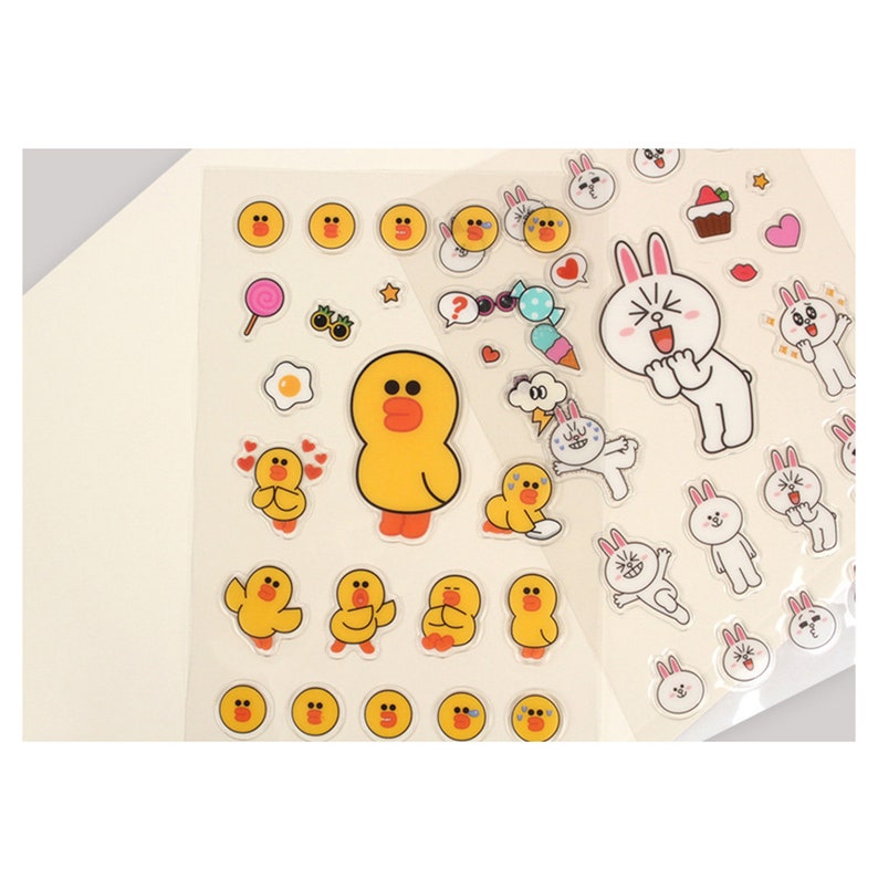 Line Friends Character Mini Clear Ln Stickers Official Goods - Etsy