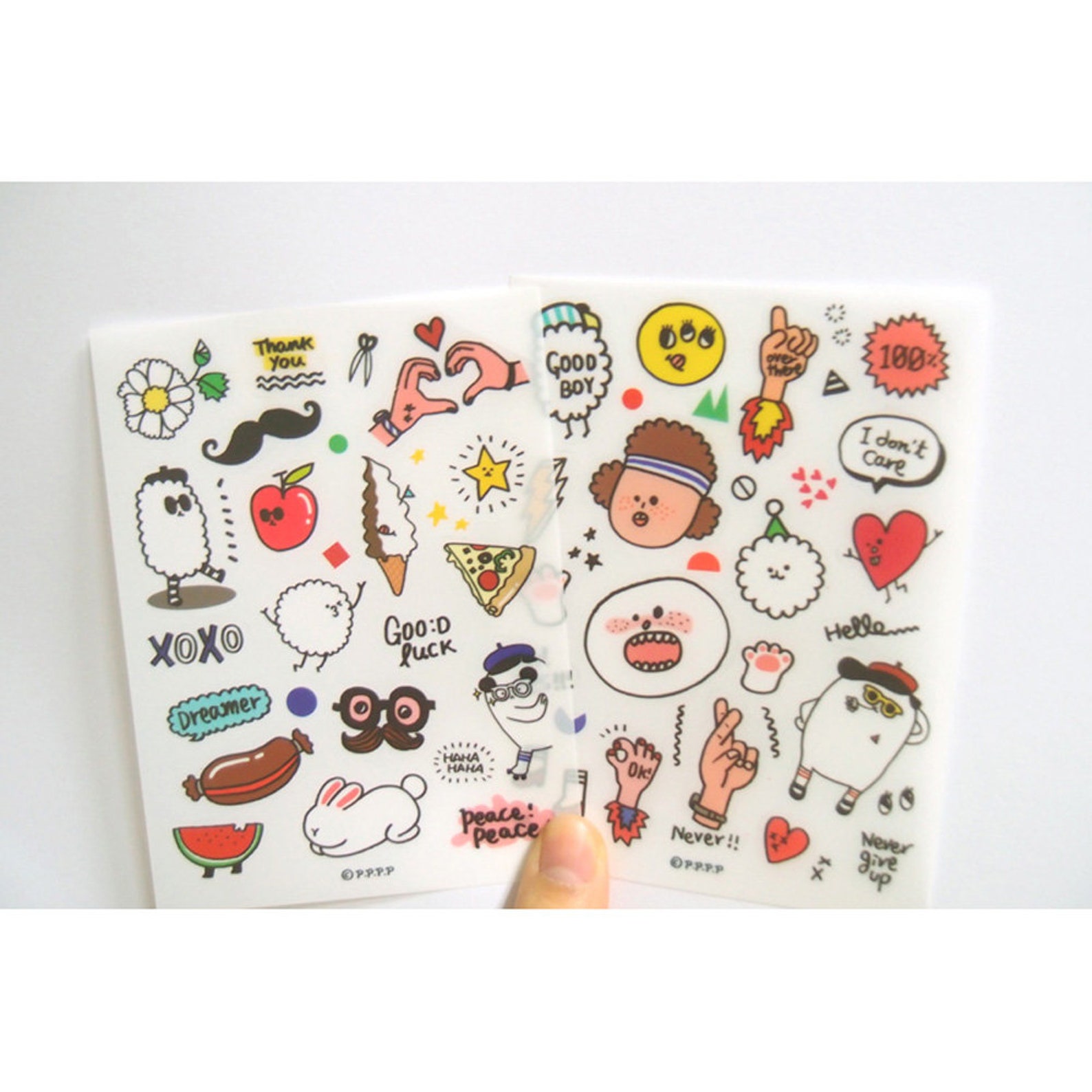 2 Sheets Scrapbook Decor Stickers Decals Clear Stickers Dairy - Etsy