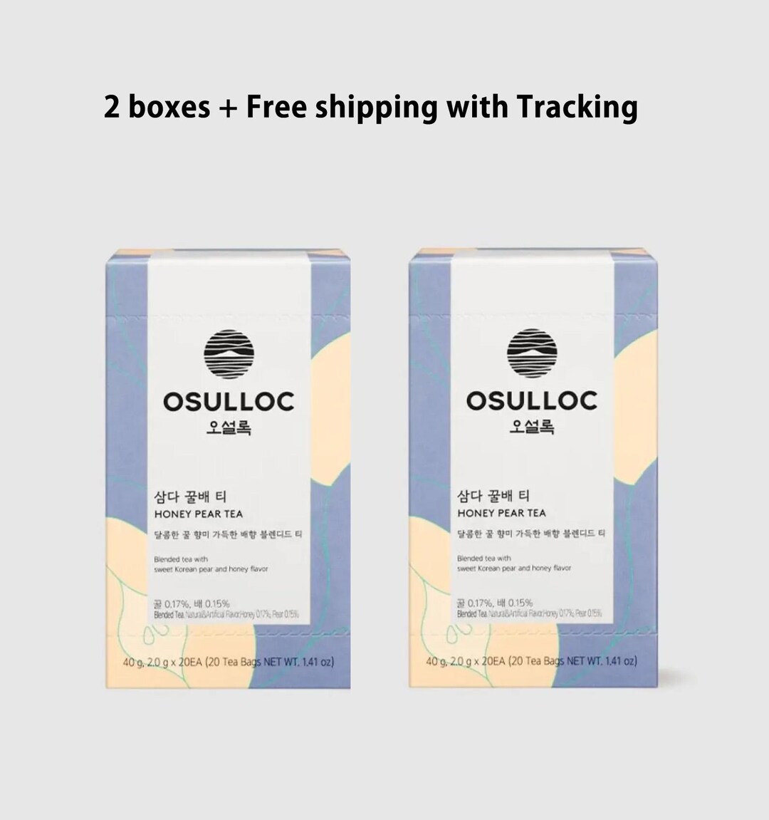 2 Boxes OSULLOC Jeju HONEY PEAR Tea Premium Blended Tea From Jeju, Tea ...