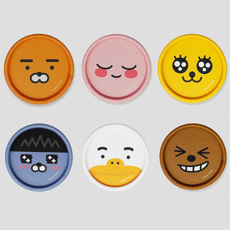 Kakao Friends Character Round Paper Stickers Official Goods - Etsy