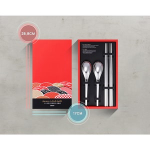 Korean Chopsticks Spoon Set Metal Chopsticks STAINLESS STEEL Sujeo ...