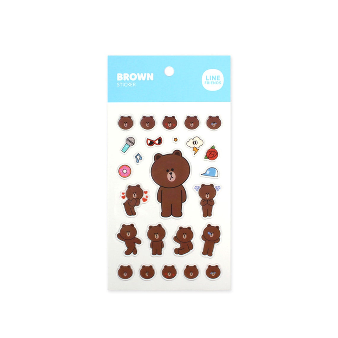 Line Friends Character Mini Clear Ln Stickers Official Goods - Etsy