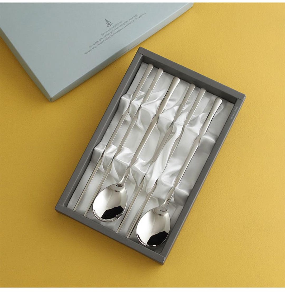 Korean Sujeo Set: Stainless Steel Chopsticks and Spoons - Etsy