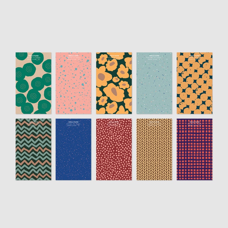 10 Sheets Pattern Stickers Scrapbooking Stickers Scrapbook | Etsy