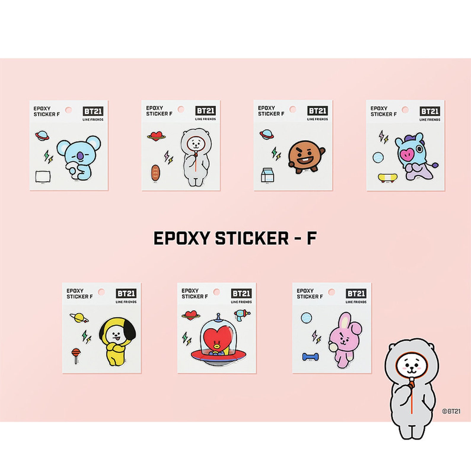 Bts Character BT21 Koya Chimmy RJ Shooky Mang Tata Cooky Epoxy | Etsy