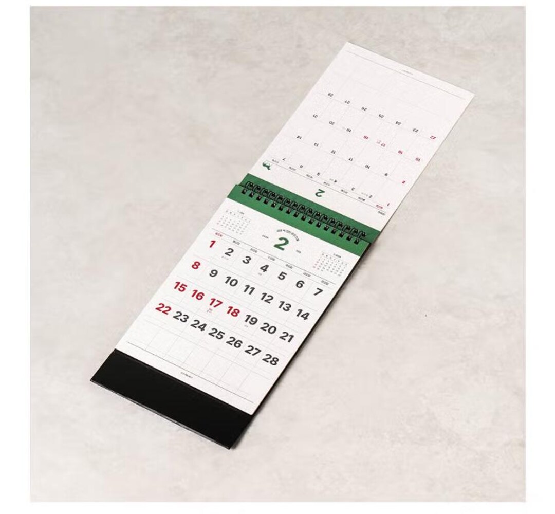 2026 Year of Horse Vertical Desk Calendar Red Korean Lunar Standing ...