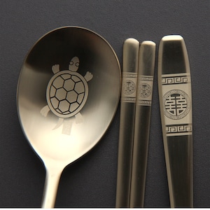 Korean Chopsticks Spoon Set / Jeosgalag / Metal Chopsticks / STAINLESS ...