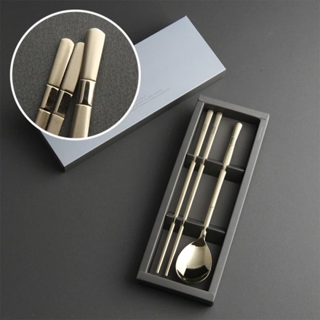 Korean Chopsticks Spoon Set Metal Chopsticks STAINLESS STEEL Sujeo ...