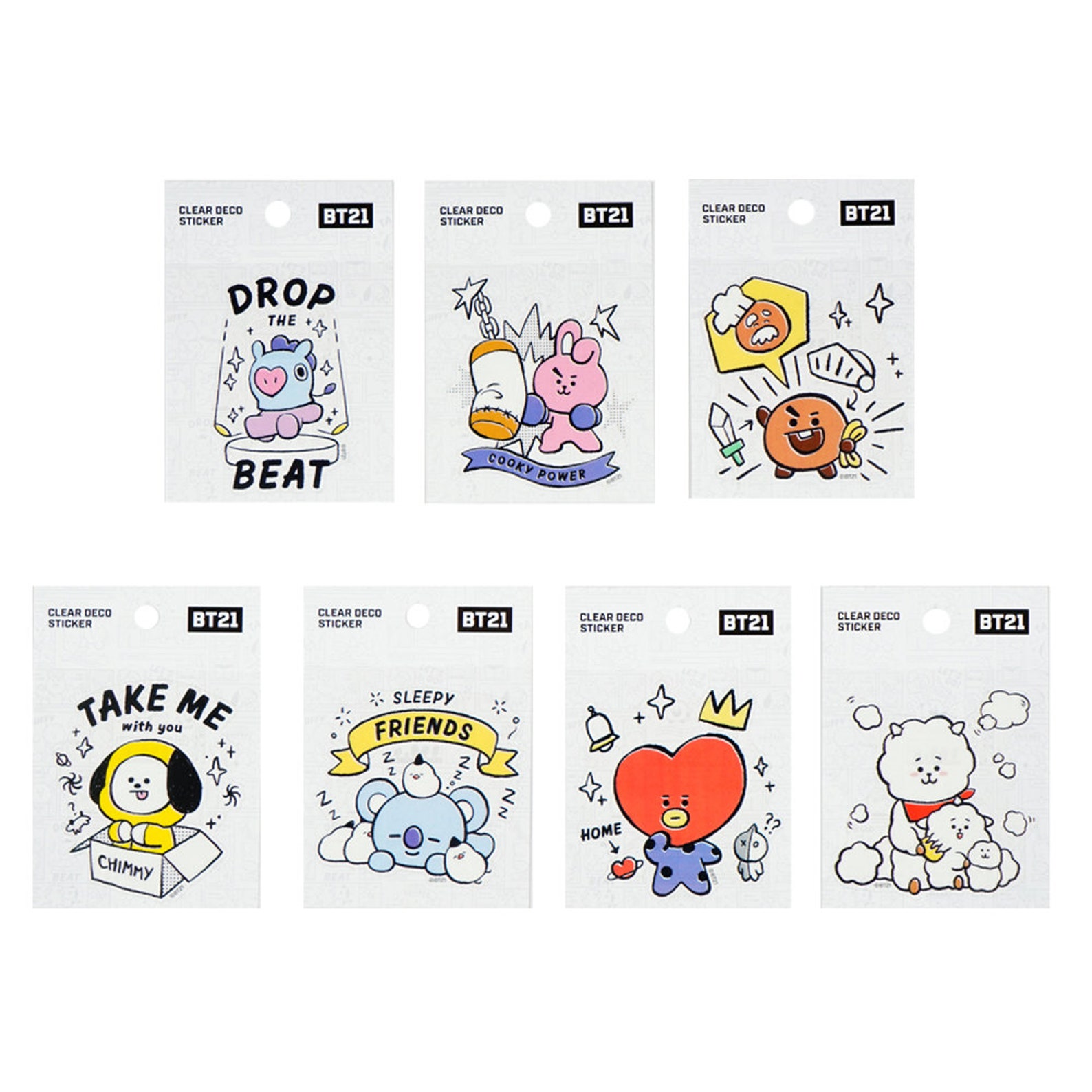 Bts Character BT21 Koya Chimmy RJ Shooky Mang Tata Cooky Clear | Etsy