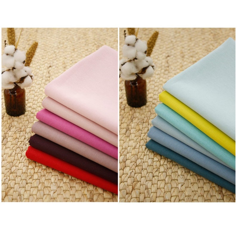 Linen Cotton Fabrics by the Yard Sewing Supplies Width 53"_ Solid 31 ...