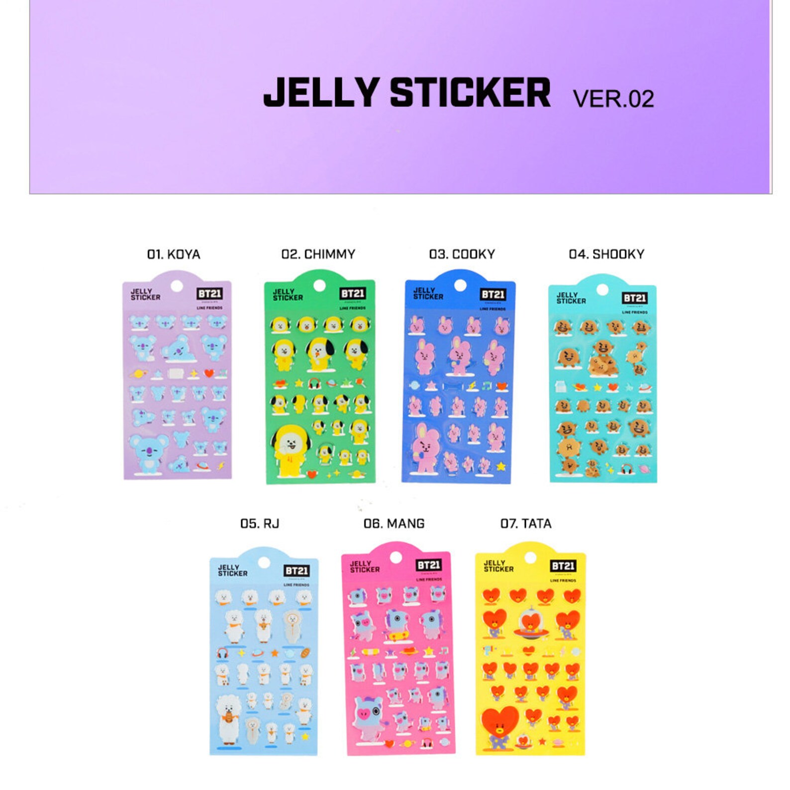 Bts Character BT21 Koya Chimmy RJ Shooky Mang Tata Cooky Epoxy - Etsy