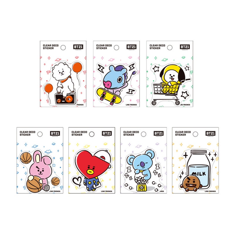Bts Character BT21 Koya Chimmy RJ Shooky Mang Tata Cooky Clear | Etsy