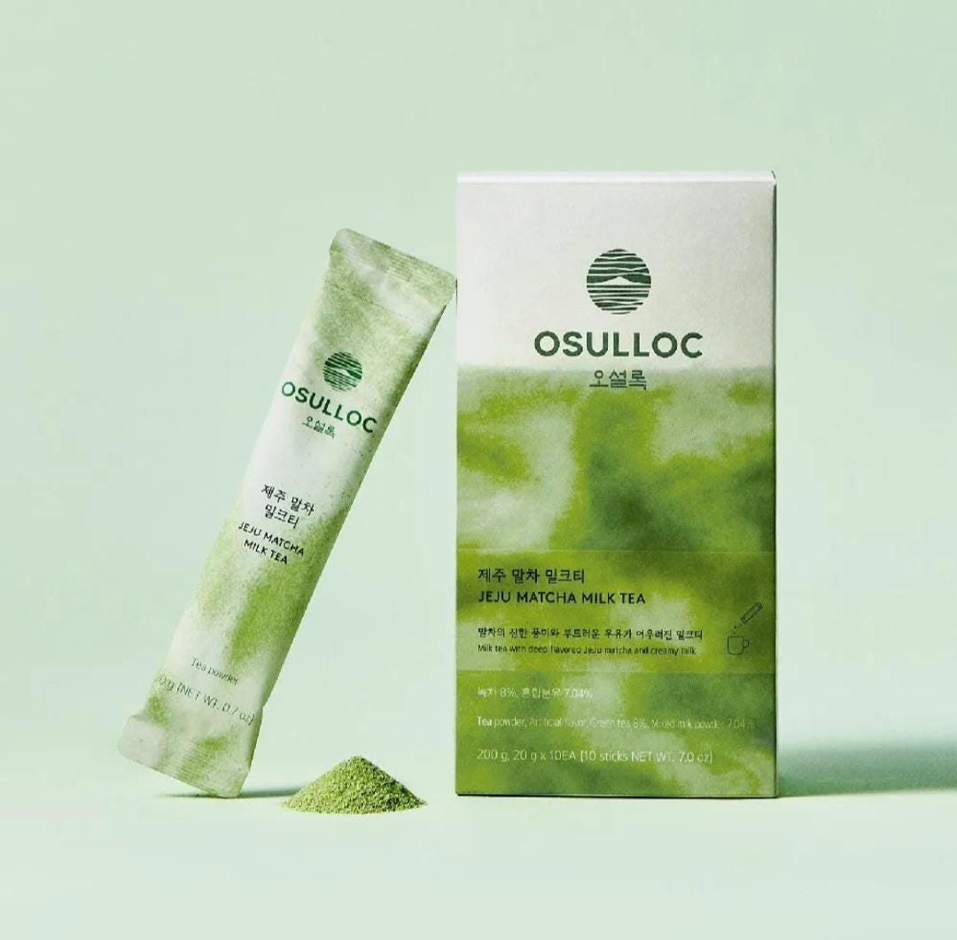 OSULLOC Jeju Matcha Milk Tea (7oz X 10 Packets), Easy On-the-go Stick ...