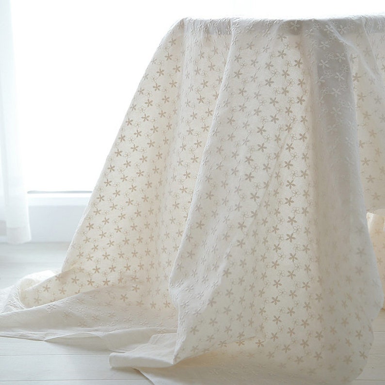 Cotton Embroidered Floral Lace Fabric Clover Lace Asa | Etsy