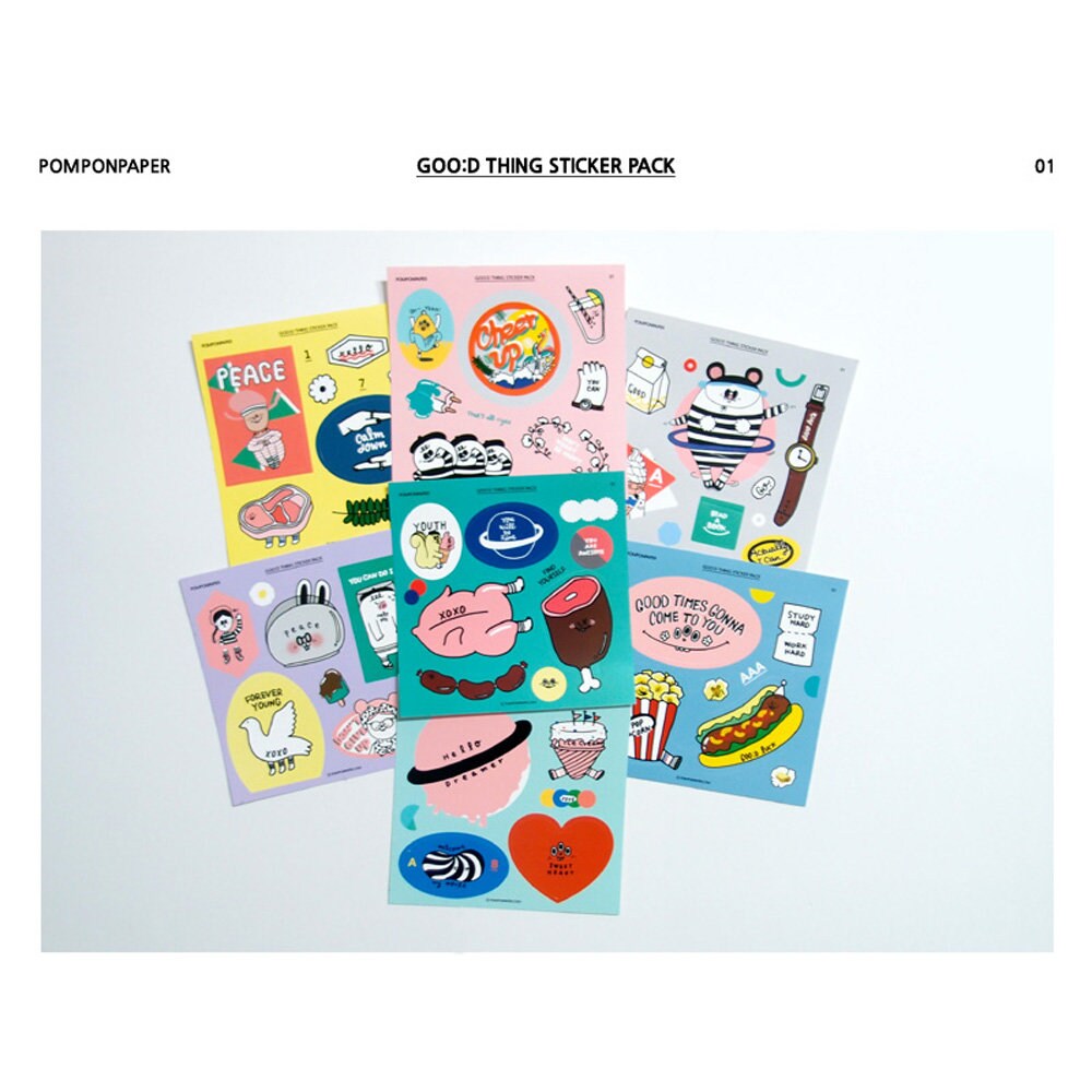 7 Sheets Scrapbook Decor Stickers Decals Illustration | Etsy