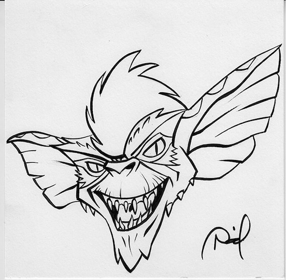 Items similar to Stripe (Gremlins) Original Inked Drawing on Etsy